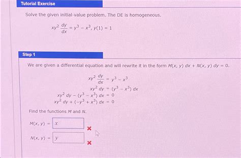 solved tutorial exercisesolve the given initial value