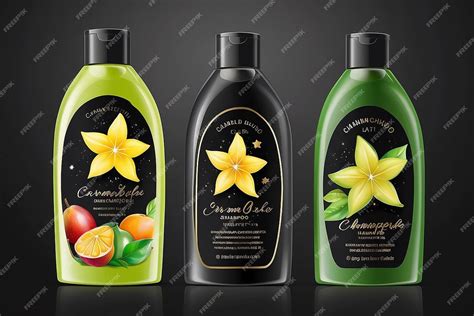 Premium Photo Carambola Shampoo Label Design Shampoo Bottle Template