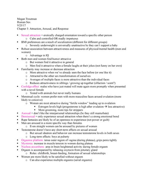 Chapter Summary Discovering Human Sexuality Megan Troutman Human Sex Chapter