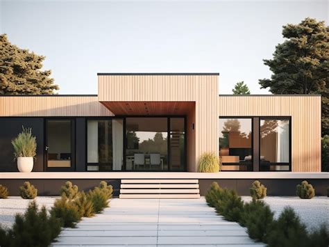 Premium Ai Image Clean Lines Define This Minimalism House Exterior Ai Generation