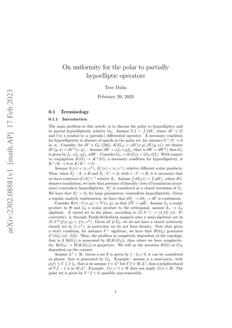 Pdf On Uniformity For The Polar To Partially Hypoelliptic Operators