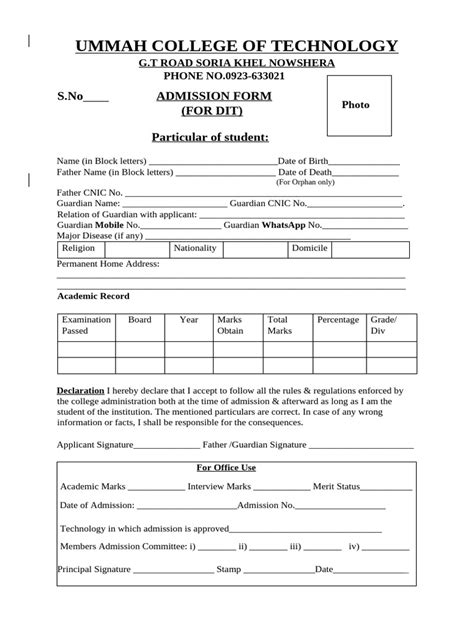 Dit Admission Form Pdf Government And Personhood