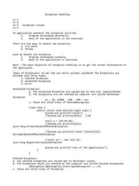 Exception Handling Pdf Java Programming Language Constructor