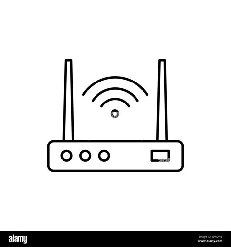 Wifi Router Device Single Isolated Icon With Line Or Outline Style Stock Vector Image Art Alamy