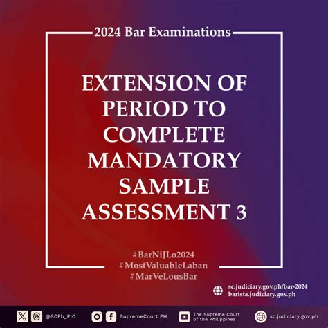 Re Extension Of Period To Complete Mandatory Sample Assessment 3 Supreme Court Of The Philippines