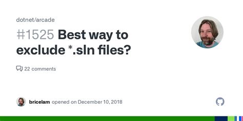 Best Way To Exclude Sln Files · Issue 1525 · Dotnetarcade · Github