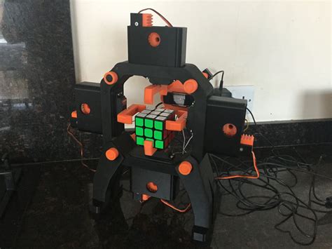 Fully 3d Printed Rubiks Cube Solving Robot By Theoldguy 3d Printing Digital Design Rubiks Cube
