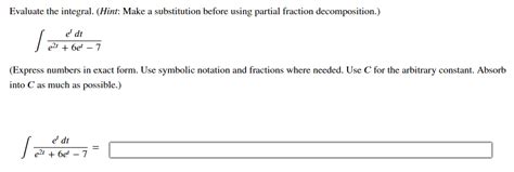 solved evaluate the integral hint make a substitution