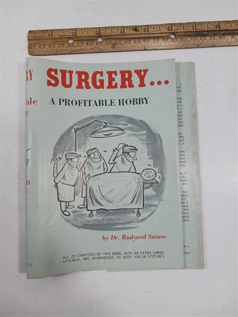 Joke Book Surgery A Profitable Hobby Drrudyard Suture 1959 Book Cover