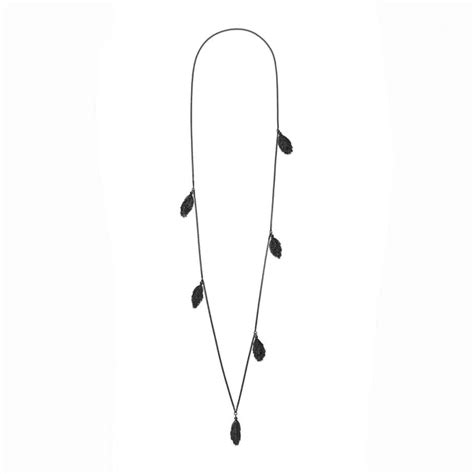 Contemporary Silver Black Long Tassel Six Necklace By Claudia Milic