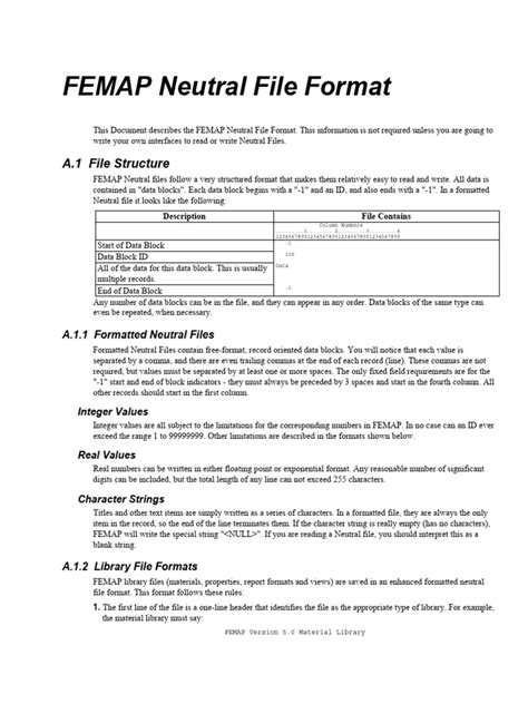 Femap Neutral File Format Pdf Elasticity Physics Creep
