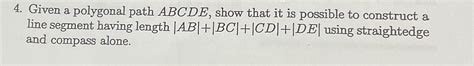solved given a polygonal path abcde show that it is