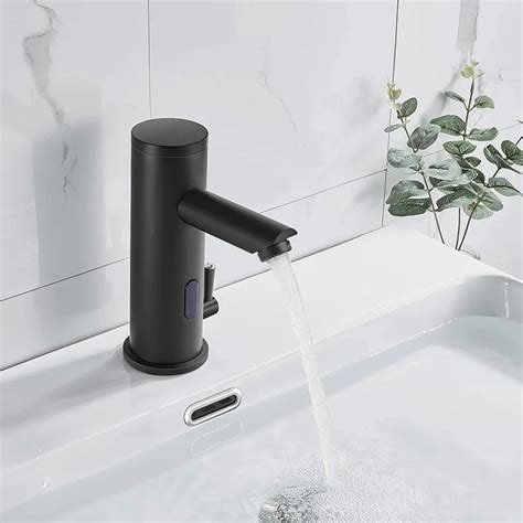 Black Automatic Infrared Sensor Wash Tap Sensor Basin Faucet Mixer Black Sensor Wash Tap And