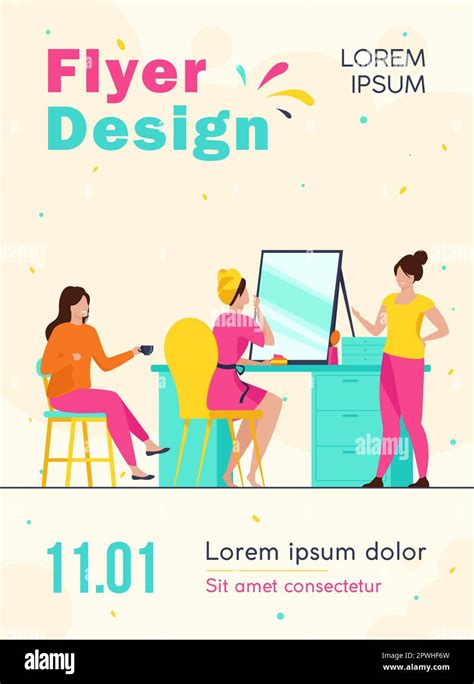 Group Young Female Friends Applying Stock Vector Images Alamy