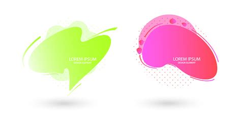 흰색 배경에 격리된 유체 프레임입니다 추상적 인 액체 모양 다채로운 요소 기하학적 선 동적 형태의 그라데이션 파도 세트 배너 전단지 명함벡터 플랫 디자인 0명에 대한 스톡