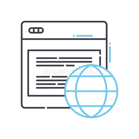 Website Line Icon Outline Symbol Vector Illustration Concept Sign Stock Vector Illustration