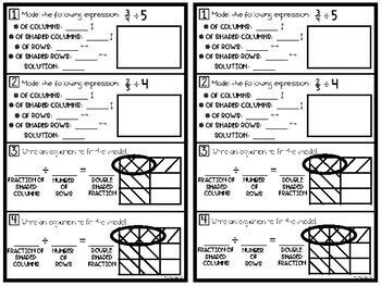 NOTES Modeling Division Of Fractions By Whole Numbers By Ms Mathlete