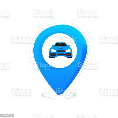 컨셉 디자인을위한 흰색 배경에 파란색 핀 주차가있는 3d 아이콘 3d 벡터 일러스트 레이 션 3차원 형태에 대한 스톡 벡터 아트