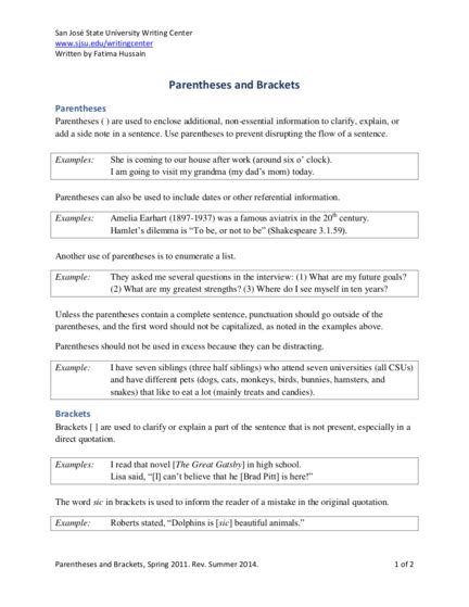 Punctuation Rules Parentheses And Brackets
