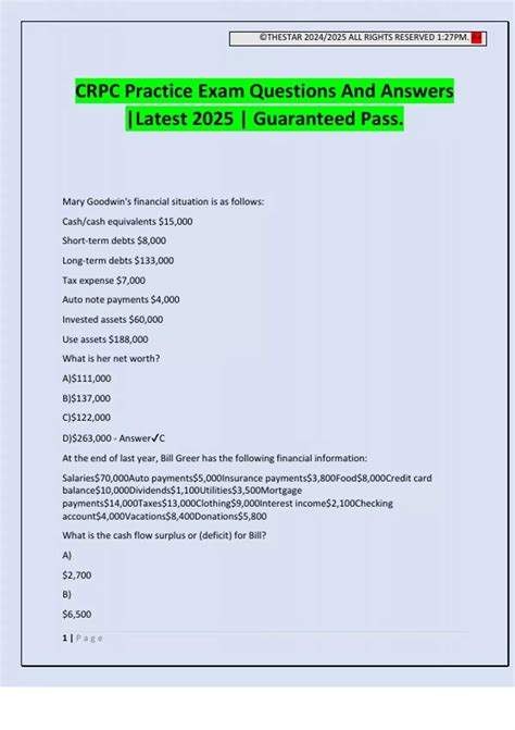 Crpc Practice Exam Questions And Answers Latest 2025 Guaranteed Pass Crpc Stuvia Us