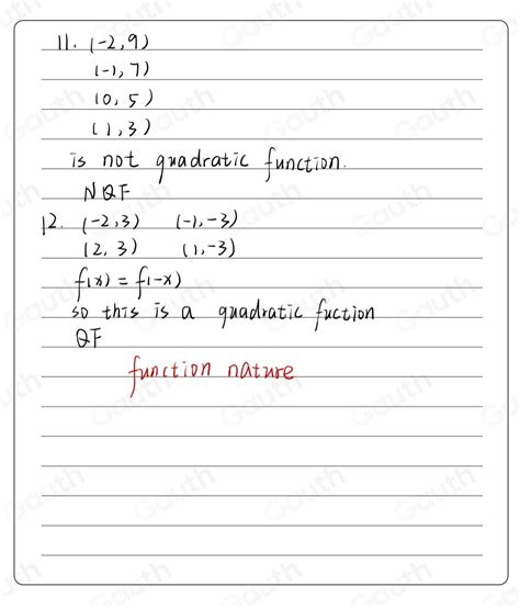 Solved B Determine Whether The Table Of Values Represents A Quadratic Function Or Not Write