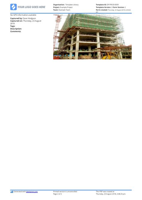 Building Construction Progress Report Sample Doc