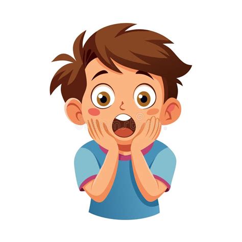 Cartoon Boy Expression Of Shock Cartoon Image Vector Illustration
