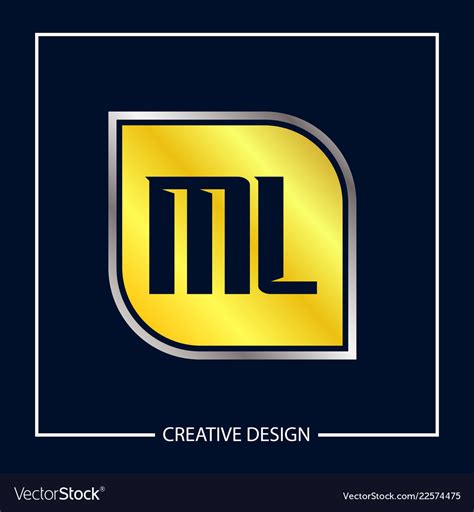 Initial Ml Letter Logo Template Design Royalty Free Vector
