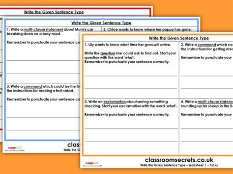 Ks2 Write The Given Sentence Type Test Practice Gps Sats Questions By Classroom Secrets