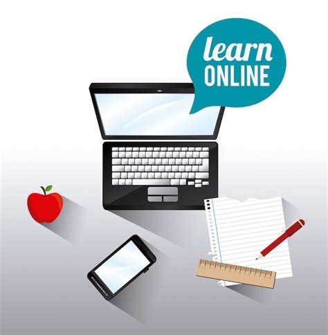 E 러닝 디지털 디자인 프리미엄 벡터