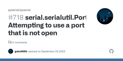 Rialutilportnotopenerror Attempting To Use A Port That Is