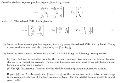 solved consider the least squares problem argmin ax 2