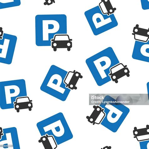 평면 스타일의 주차 아이콘 흰색 격리 된 배경에 자동 스탠드 벡터 그림입니다 도로 표지판 원활한 패턴 비즈니스 개념 거리에 대한 스톡 벡터 아트 및 기타 이미지 Istock