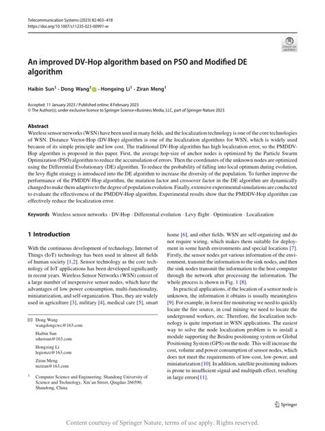 An Improved Dv Hop Algorithm Based On Pso And Modified De Algorithm