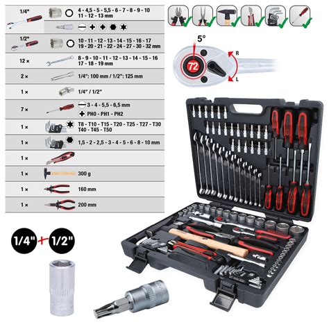 1412 Universal Tool Set 97 Pcs Sets Mixt Sockets Hand Tools