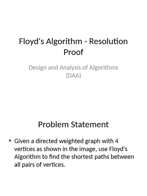 Floydsalgorithmpresentation15slides Pdf