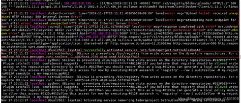 docker push镜像到本地仓库报received unexpected status 500 internal server error received