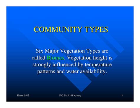 Community Types Lecture Slides Bios 101 Docsity