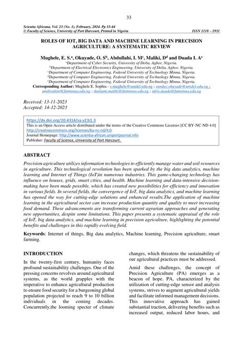 Pdf Roles Of Iot Big Data And Machine Learning In Precision