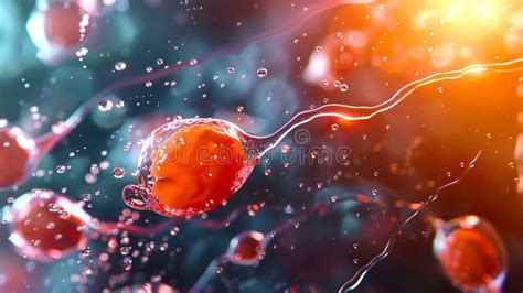 Highly Detailed Macro Shot Of Vibrant Sperm Cells In Motion Abstract