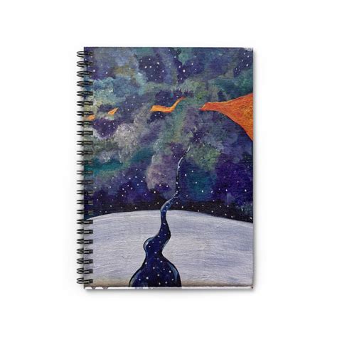 Celestial Spiral Notebook Starry Night Cosmic Art Etsy
