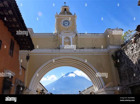 The Arch Of Santa Catalina In The City Of Antigua Guatemala Stock