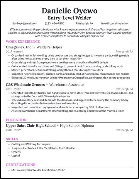 9 Welder Resume Examples Built For 2024