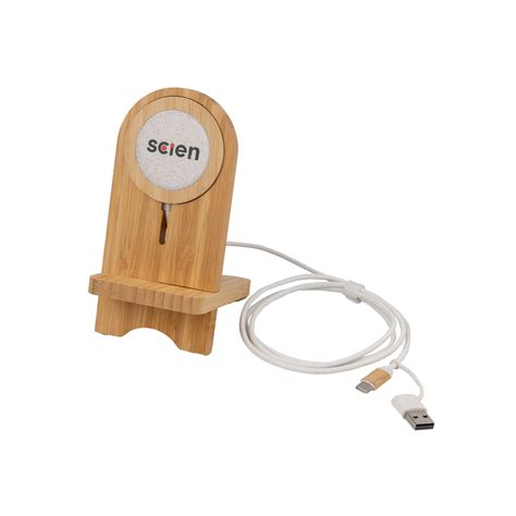 Eco Magnetic Wireless Charger With Bamboo Stand 15w Android 10w