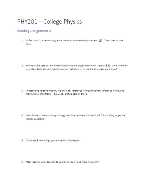 Reading Assignment 3 1 In Section 31 A Vector
