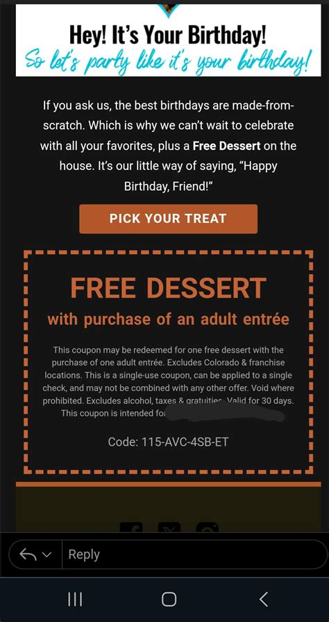 Cheddars Scratch Kitchen Free Dessert Code R Freefood Worksheets
