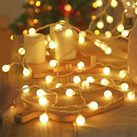 Cheer Us Globe String Lights Indoor String Lights Bedroom 8 Modes Fairy Lights Plug In
