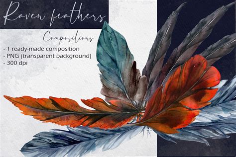 Raven Feathers Compositions Graphic By Msflaffy · Creative Fabrica