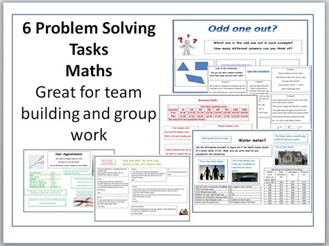 Problem Solving Tasks Ice Breakerteam Building Functional Skills