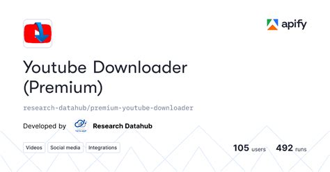 Youtube Downloader Premium Api In Python · Apify